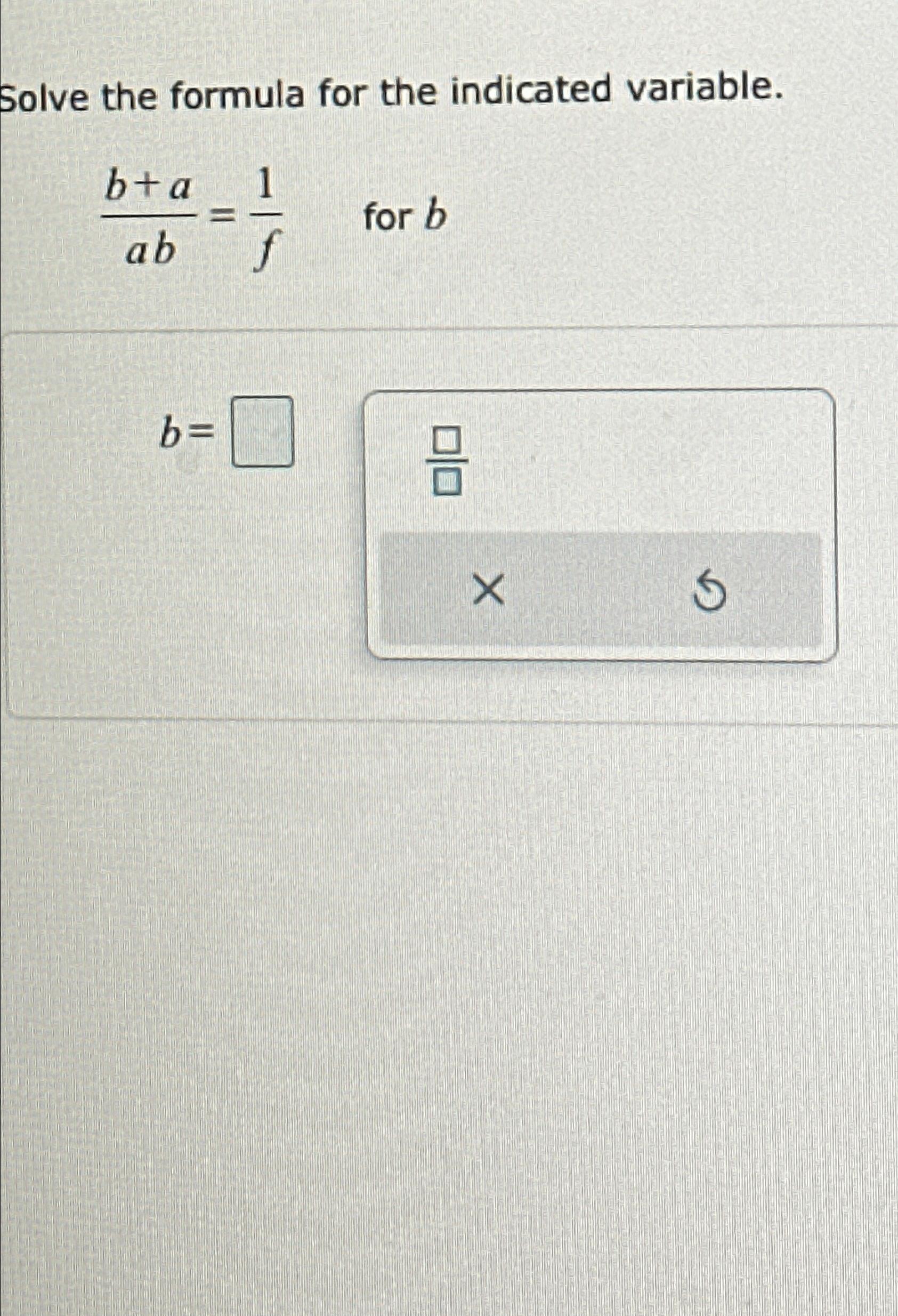 Solved Solve the formula for the indicated | Chegg.com