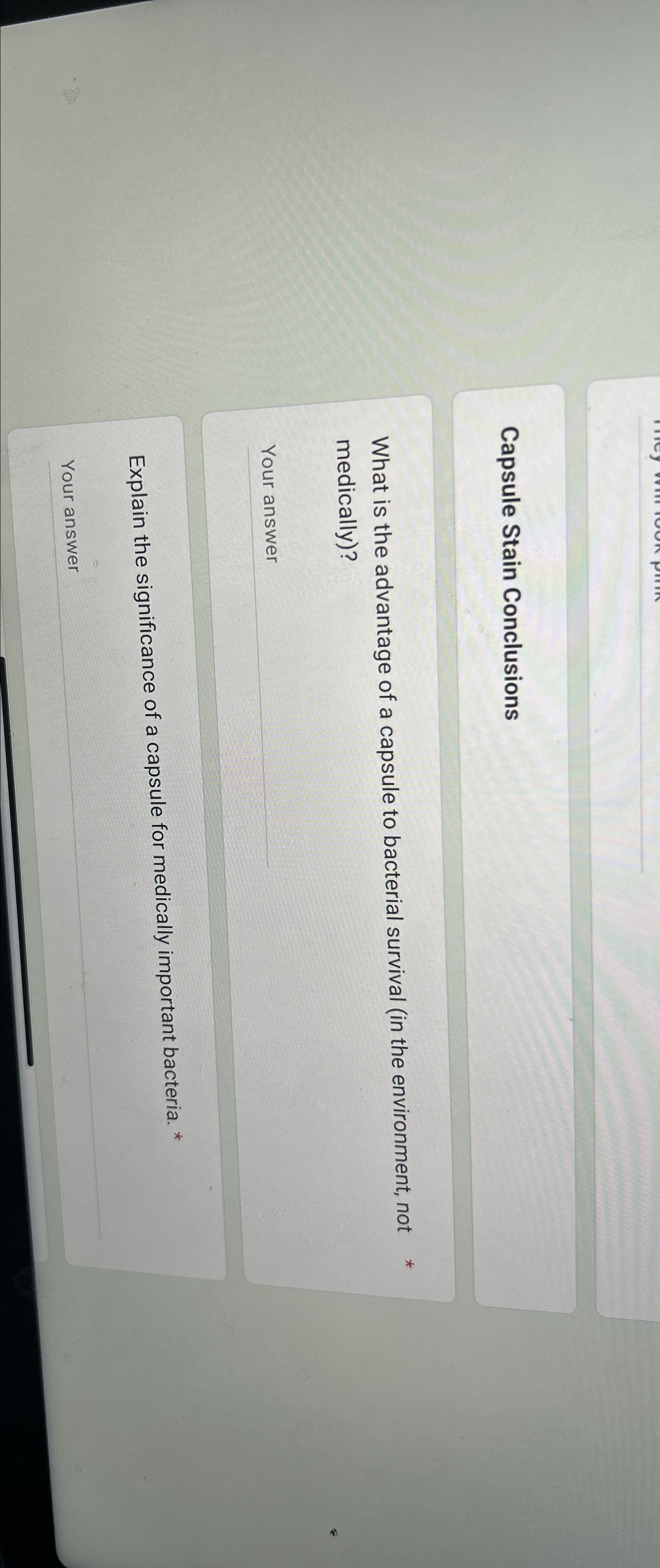 Solved Capsule Stain ConclusionsWhat is the advantage of a | Chegg.com