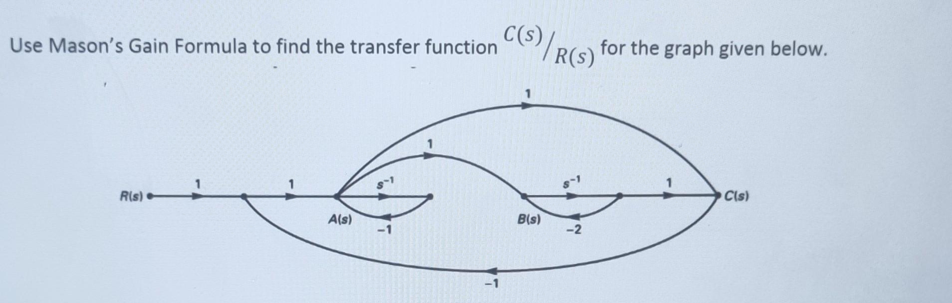 Solved Use Mason's Gain Formula to find the transfer | Chegg.com