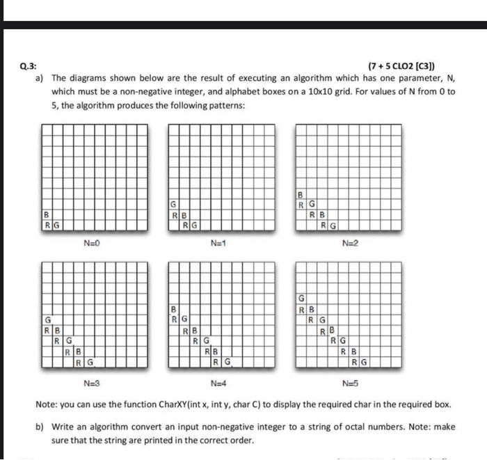 Solved Q.3: (7 + 5 CLO2 (C3]) a) The diagrams shown below | Chegg.com