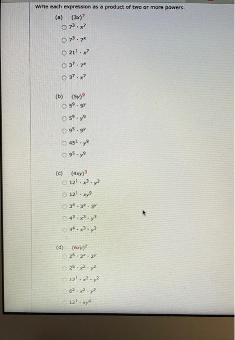 Solved Write each expression as a product of two or more | Chegg.com