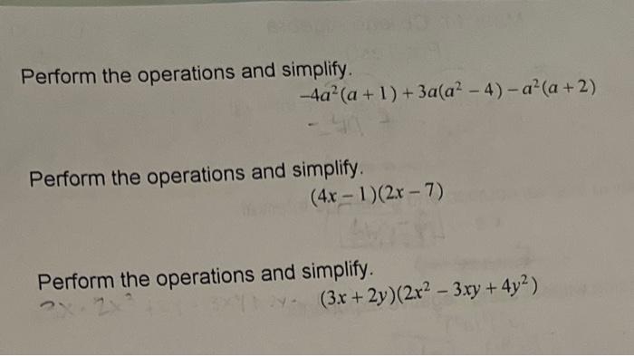 Solved Perform the operations and simplify. | Chegg.com