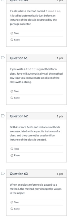 Solved Question 2 1 pts In the method header, the method | Chegg.com
