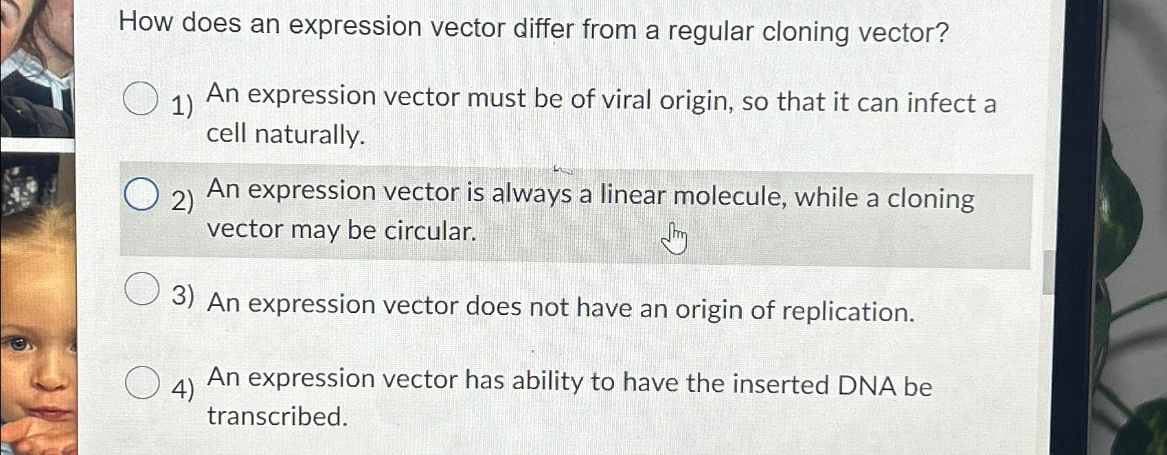 Solved How does an expression vector differ from a regular | Chegg.com