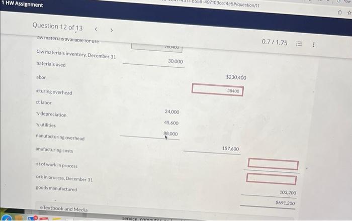 Solved An incomplete cost of goods manufactured schedule is | Chegg.com