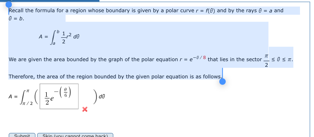 Solved Recall the formula for a region whose boundary is | Chegg.com