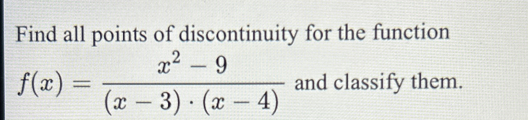 Solved Find all points of discontinuity for the function | Chegg.com