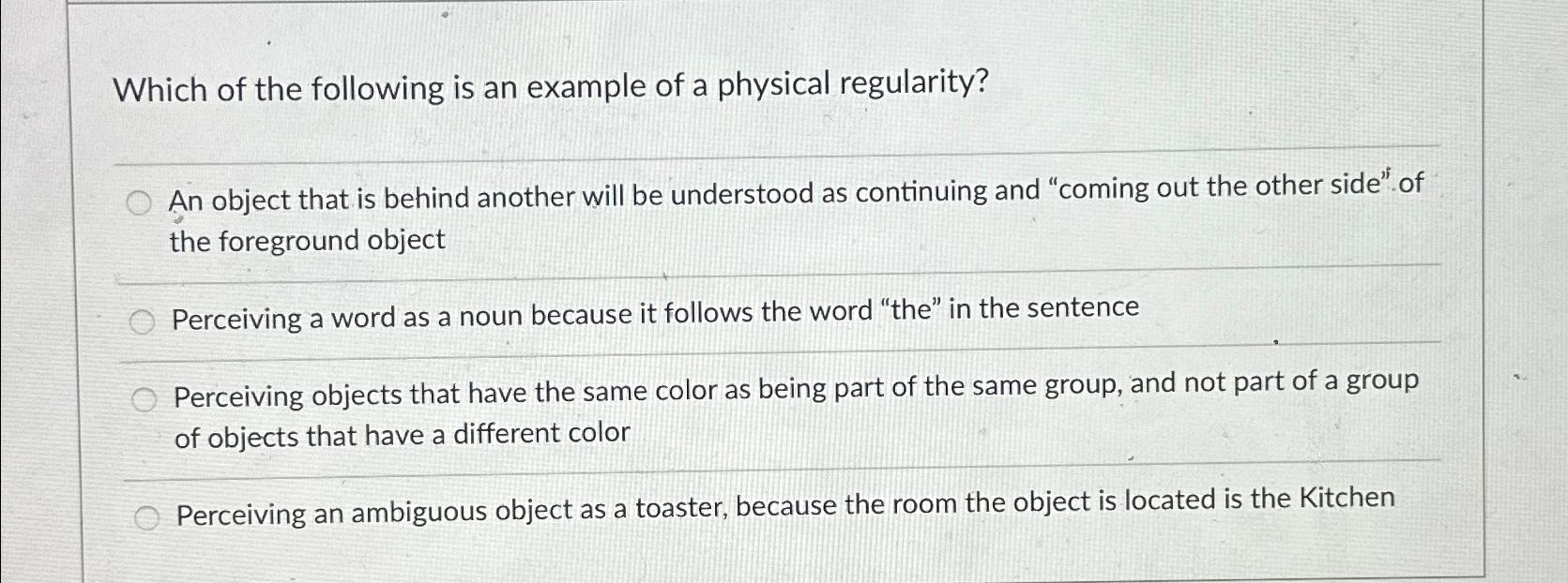 Solved Which of the following is an example of a physical | Chegg.com