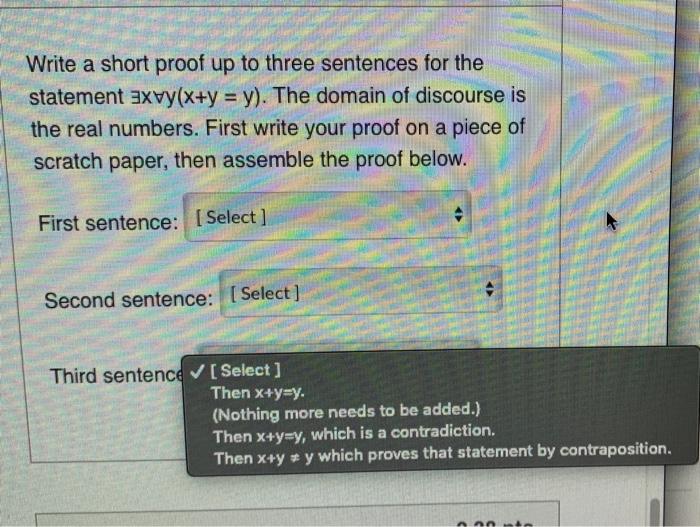 Solved Write a short proof up to three sentences for the | Chegg.com