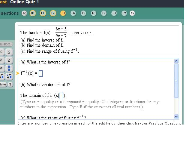 Solved The Function F X 8x 3 9x 7 Is One To One Find The