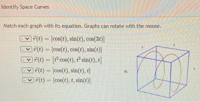 Solved Identify Space Curves Match each graph with its | Chegg.com