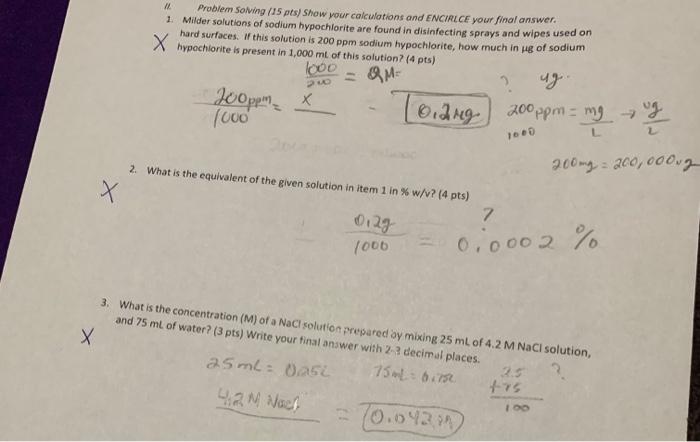Solved 1. Problem soking (15 pts/ Show your calculations and | Chegg.com