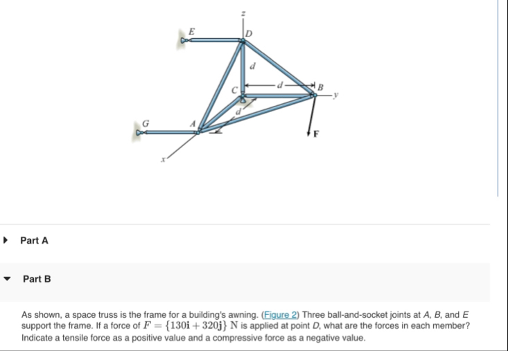 Part APart BAs shown, a space truss is the frame for | Chegg.com
