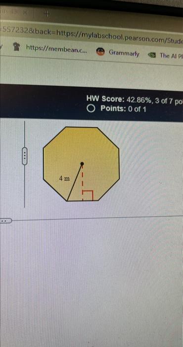 Solved What is the area of a regular polygon with 8 sides | Chegg.com