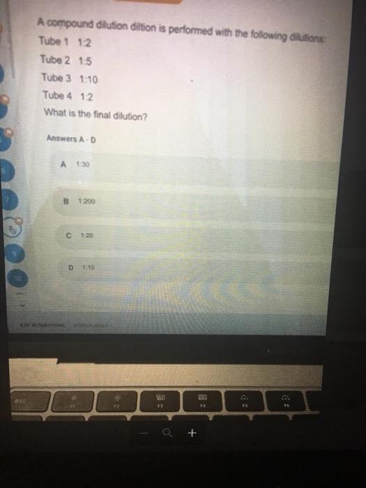 Solved A compound dilution dition is performed with the | Chegg.com