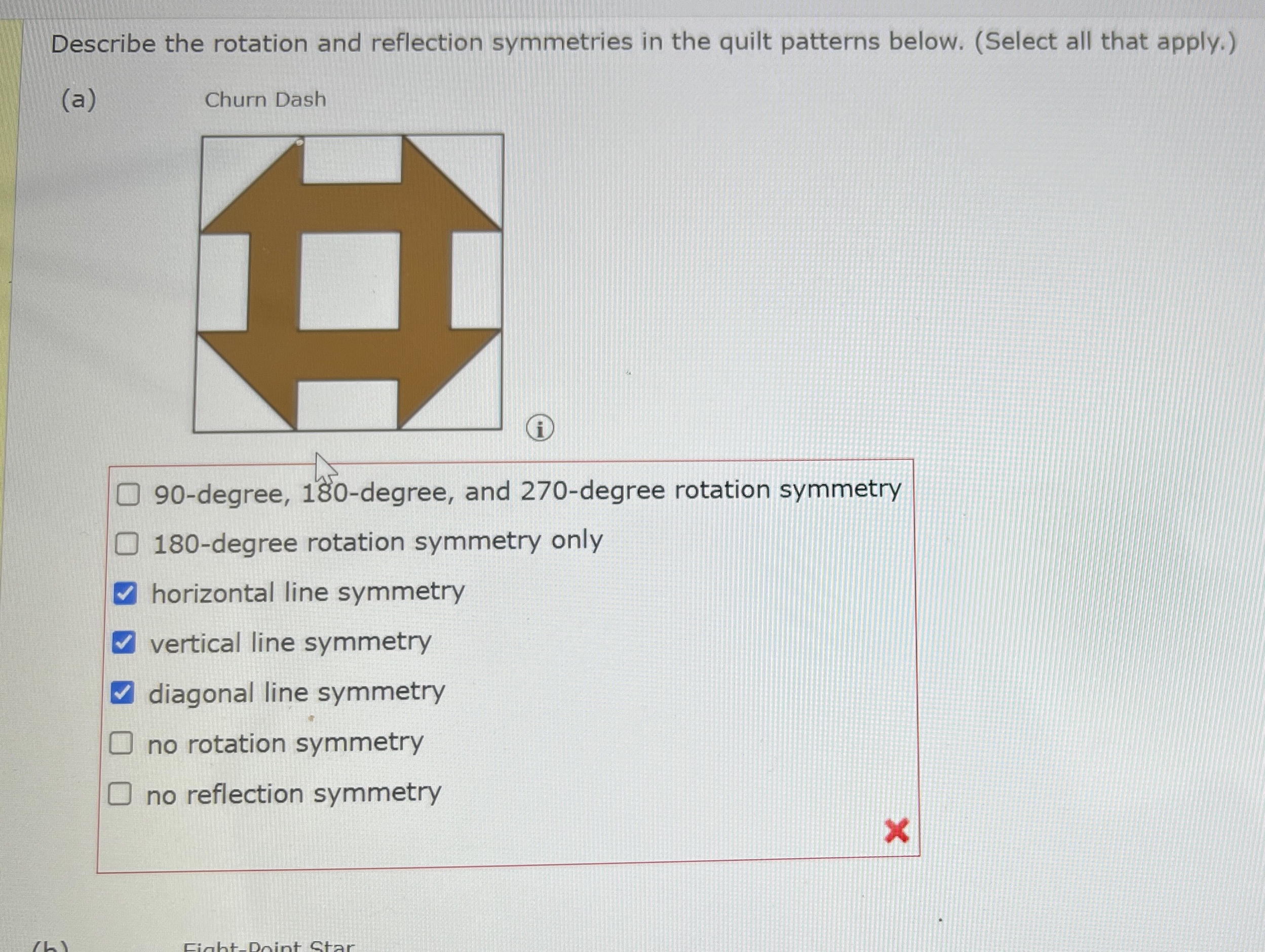 Solved Describe The Rotation And Reflection Symmetries In