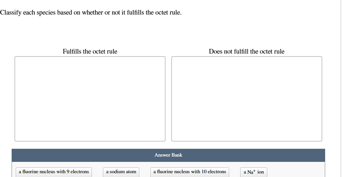Solved Classify each species based on whether or not it | Chegg.com