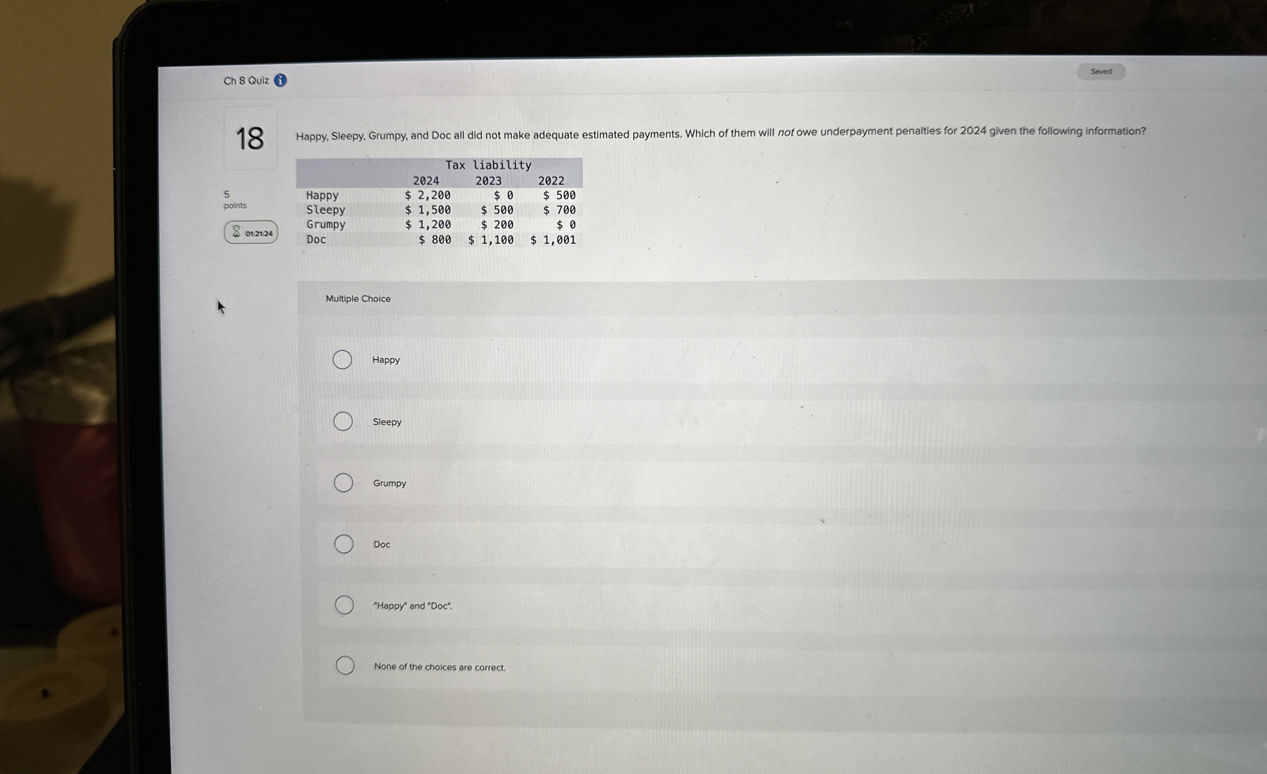 Solved Happy, Sleepy, Grumpy, and Doc all did not make | Chegg.com