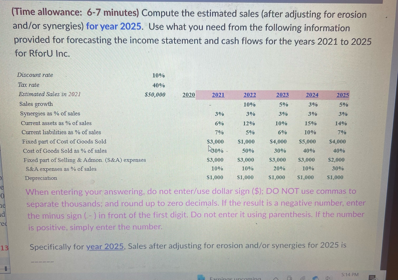 Solved (Time allowance: 6-7 ﻿minutes) ﻿Compute the estimated | Chegg.com