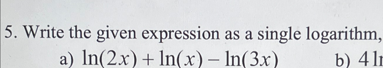 Solved How to solve Write the given expression as a single | Chegg.com