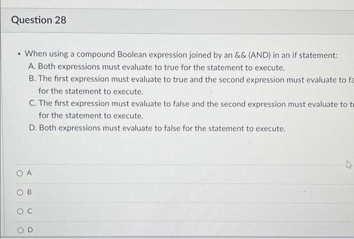Solved ion 28 When Using A Compound Boolean Chegg