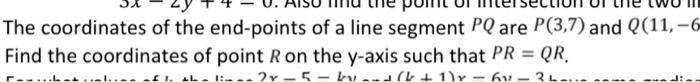 Solved The coordinates of the end-points of a line segment | Chegg.com