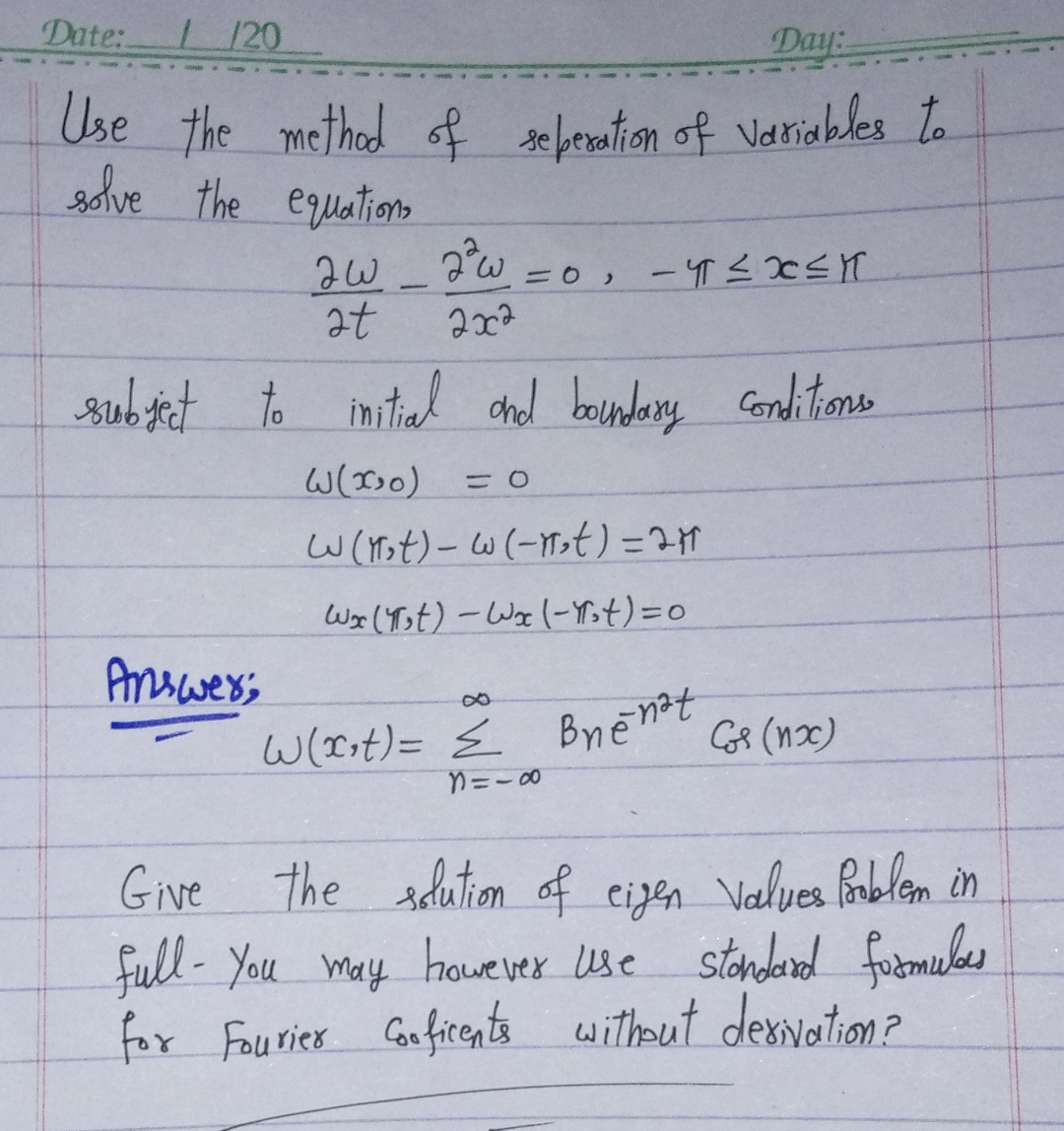 Solved answer is attached solve equation accordingly to find | Chegg.com