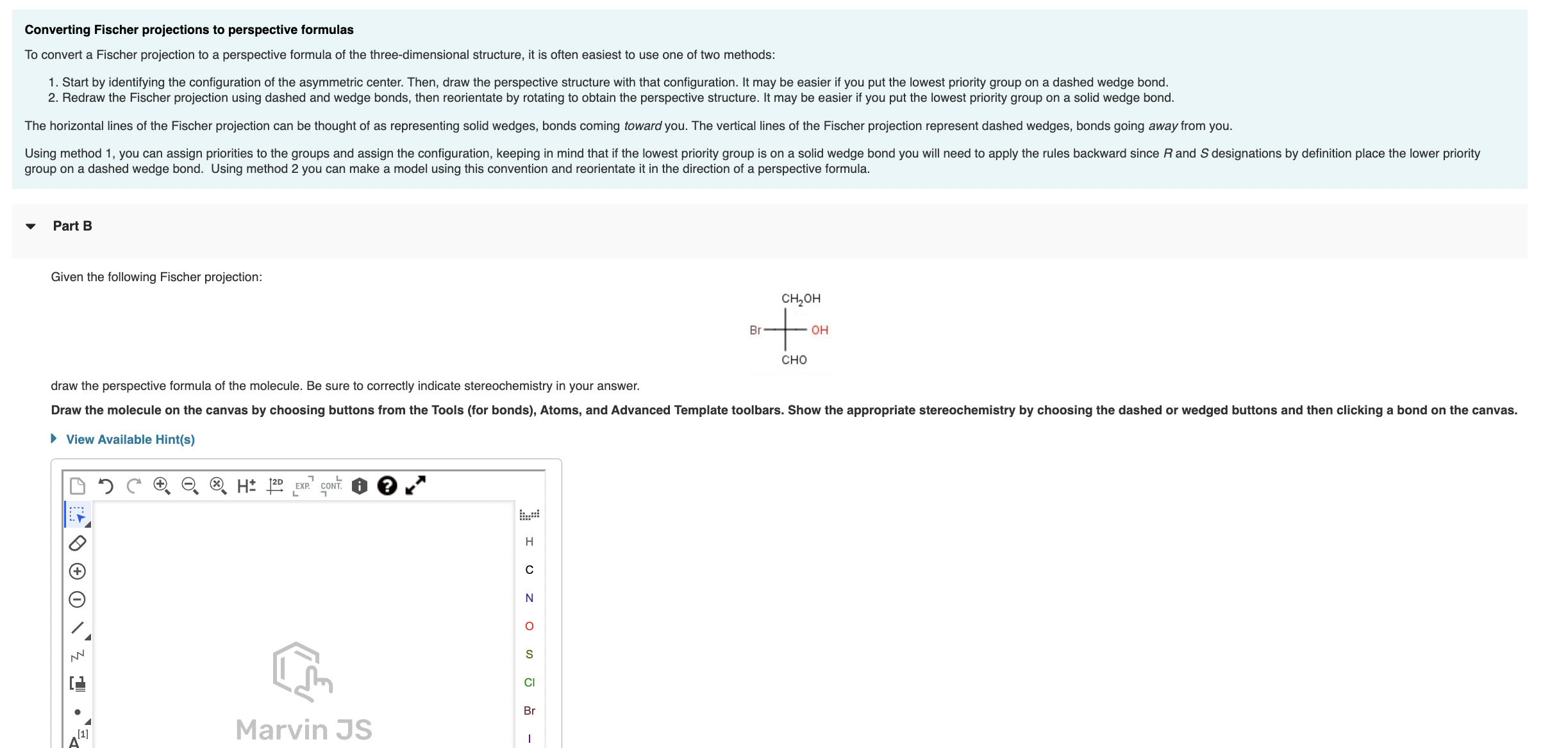 Solved Converting Fischer projections to perspective | Chegg.com
