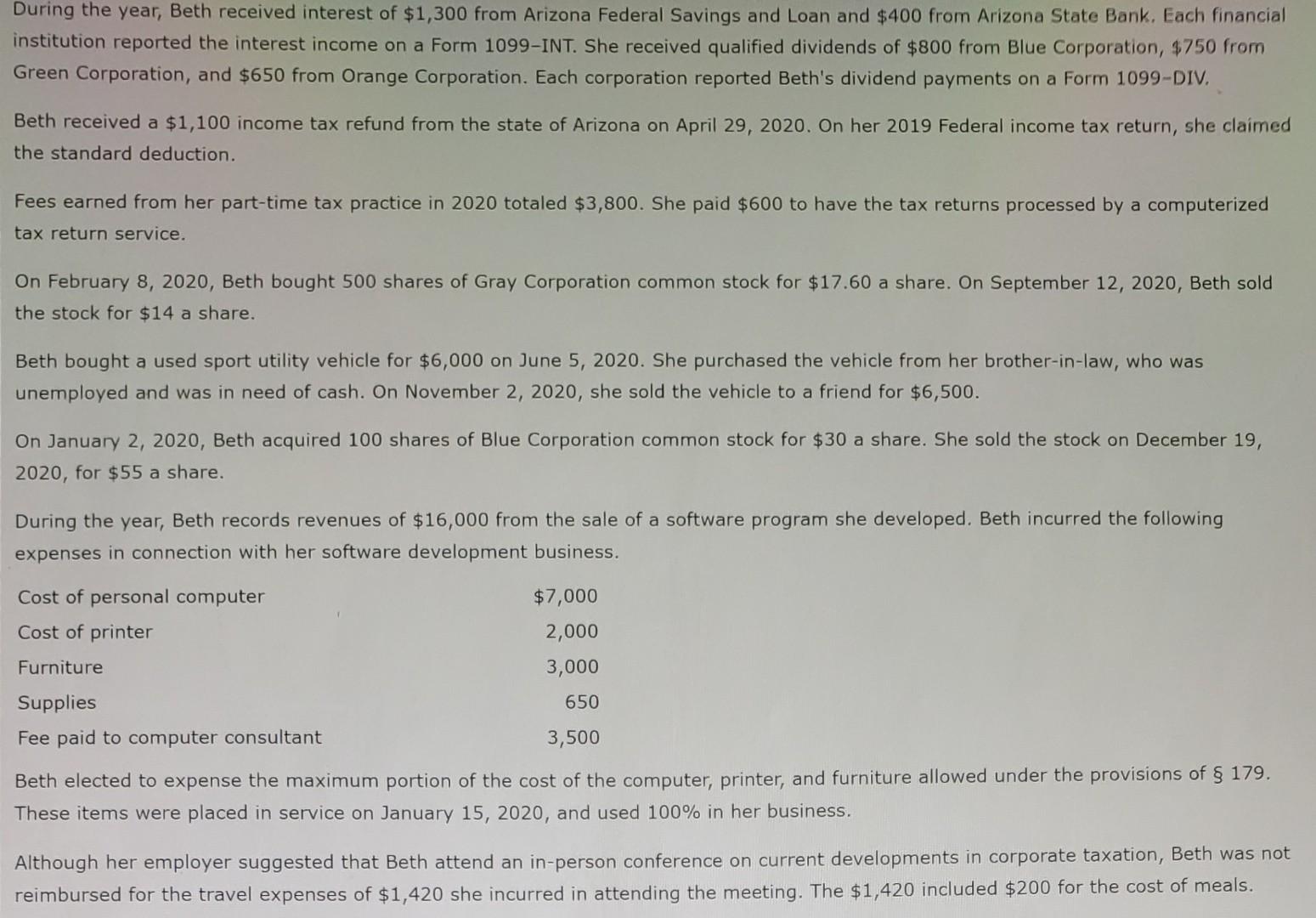 Solved Beth R. Jordan lives at 2322 Skyview Road, Mesa, AZ | Chegg.com