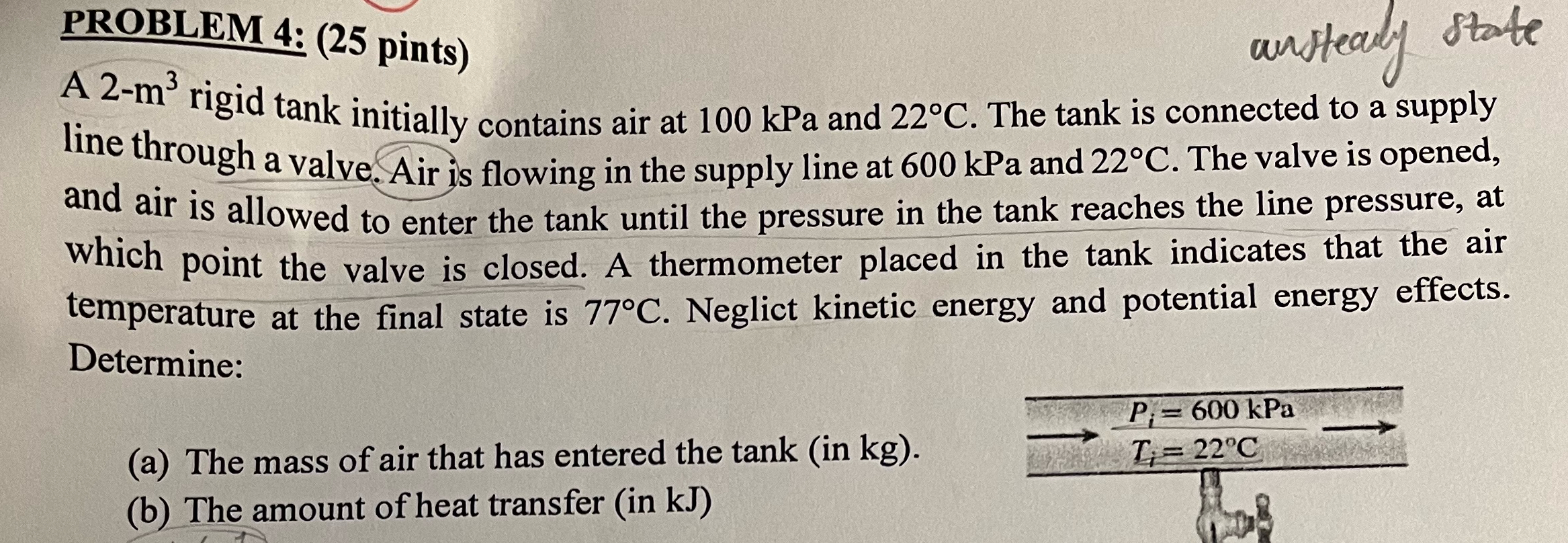 Solved PROBLEM 4: (25 ﻿pints)A 2-m3 ﻿rigid tank initially | Chegg.com