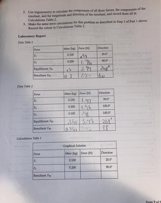 Solved FORCE TABLE AND VECTOR ADDITION OF FORCES Theory | Chegg.com
