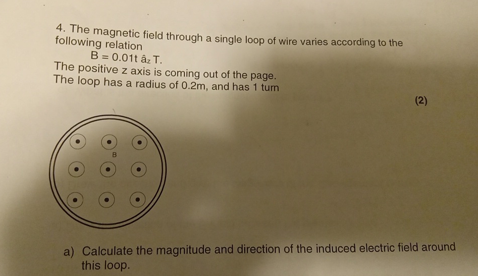 Solved The magnetic field through a single loop of wire | Chegg.com
