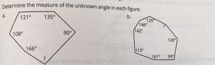 Solved Determine the measure of the unknown angle in each | Chegg.com