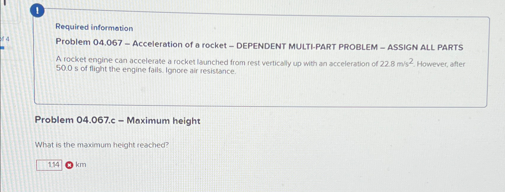 Solved !Required informationProblem 04.067 - ﻿Acceleration | Chegg.com