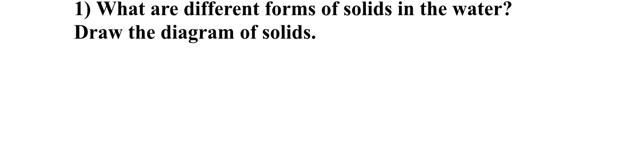 Solved What are different forms of solids in the water? Draw | Chegg.com