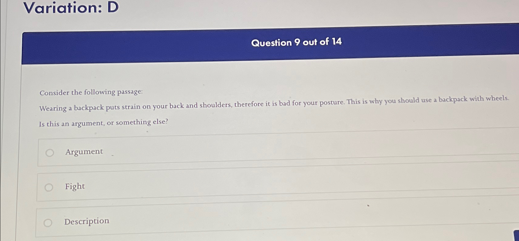 Solved Variation:Question 9 ﻿out of 14Consider the following | Chegg.com