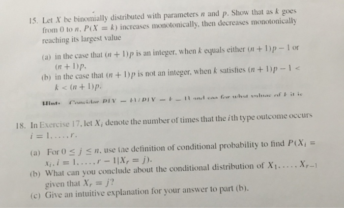 Solved 15 Let X Be Binomially Distributed With Parameters N