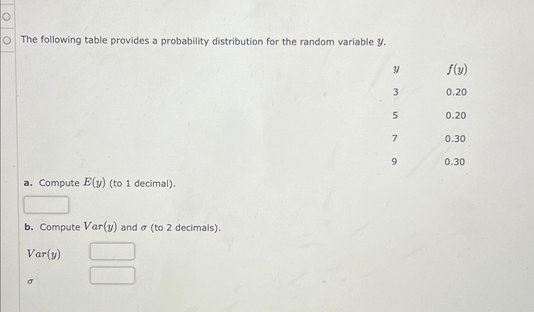 Solved The following table provides a probability | Chegg.com