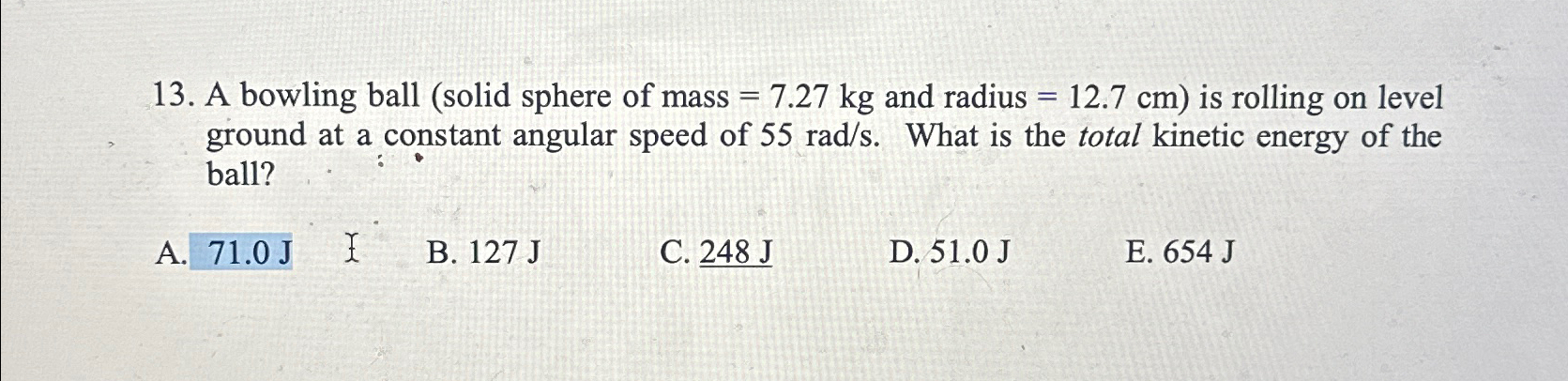Solved A bowling ball (solid sphere of mass =7.27kg ﻿and | Chegg.com