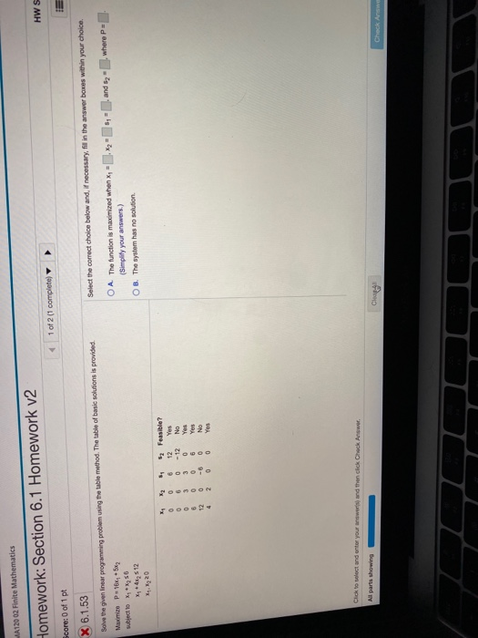 Solved MA120 02 Finite Mathematics Homework: Section 6.1 | Chegg.com