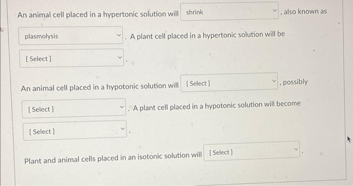 Solved also known as An animal cell placed in a hypertonic | Chegg.com