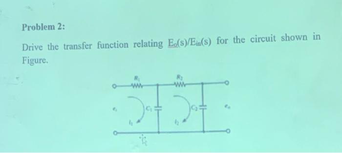 Solved Problem 1:Drive the transfer function relating | Chegg.com