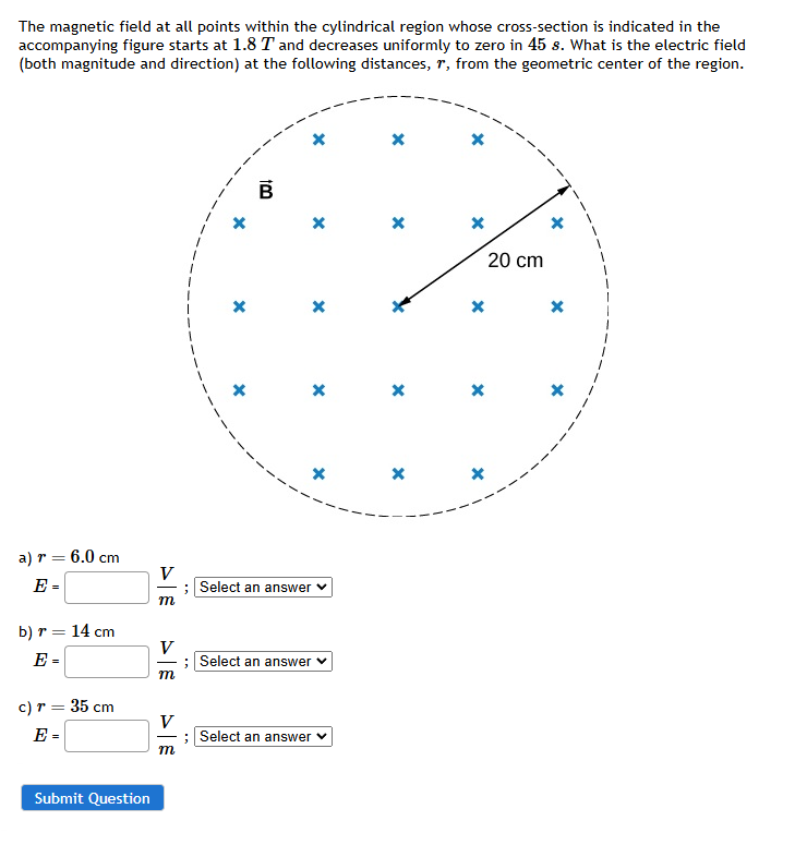 Solved The magnetic field at ﻿all points within the | Chegg.com