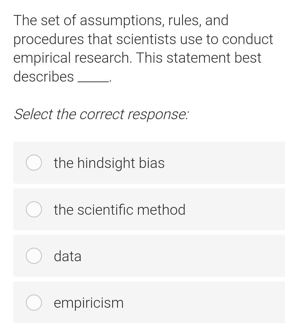 Solved The set of assumptions, rules, and procedures that | Chegg.com