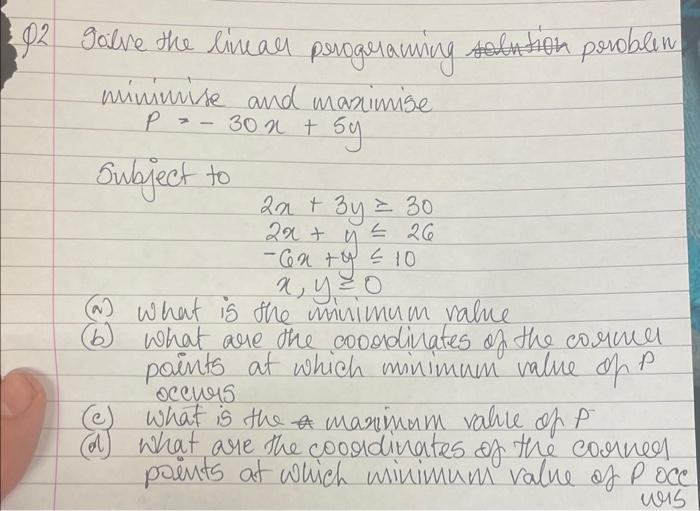 Solved Solve the lineal programing problen minimise and | Chegg.com