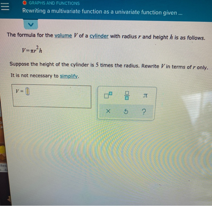Solved O GRAPHS AND FUNCTIONS Rewriting a multivariate | Chegg.com