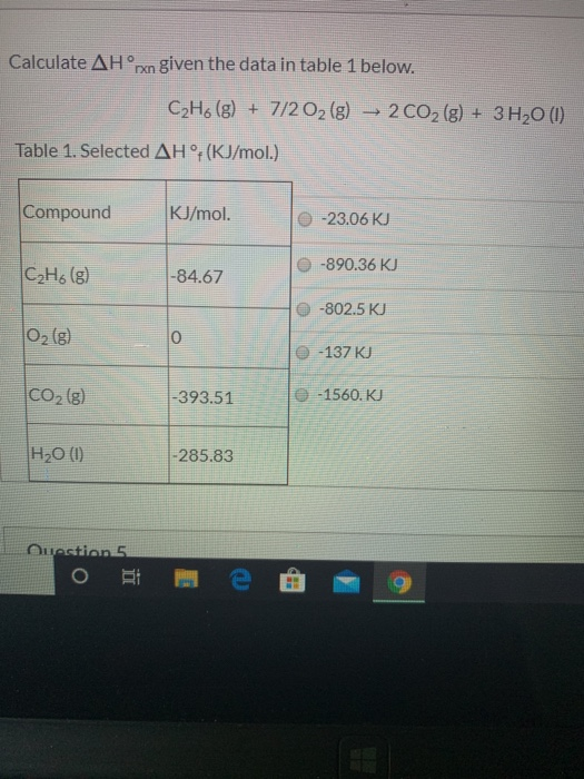 Solved Calculate A rxn given the data in table 1 below. C2H6 | Chegg.com