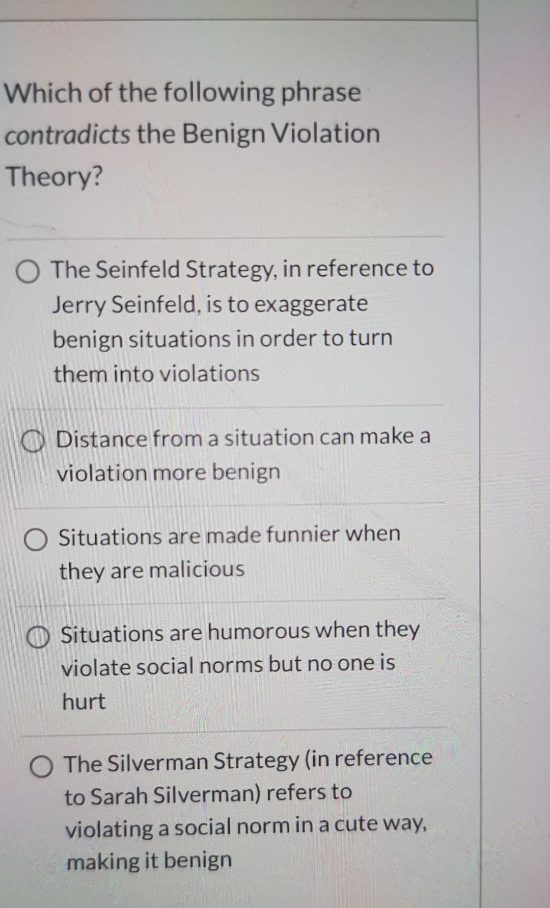 Solved Which of the following phrase contradicts the Benign | Chegg.com