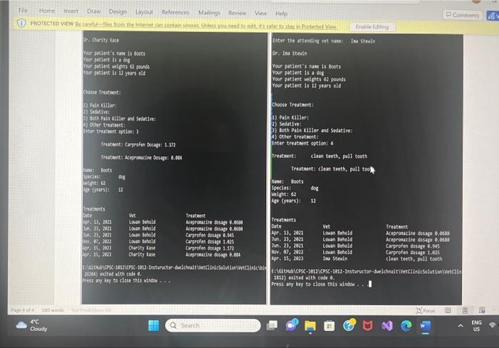 Vet Chinic lreatohent Sinulator Chbjcate - Code a | Chegg.com