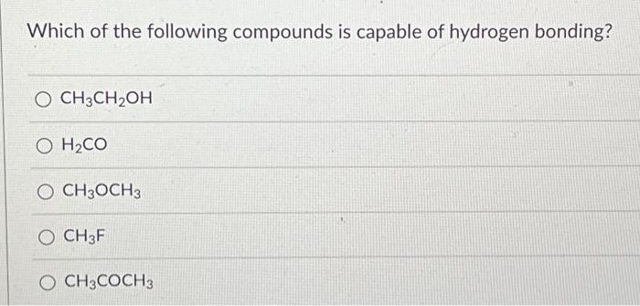 Solved Which of the following compounds is capable of | Chegg.com
